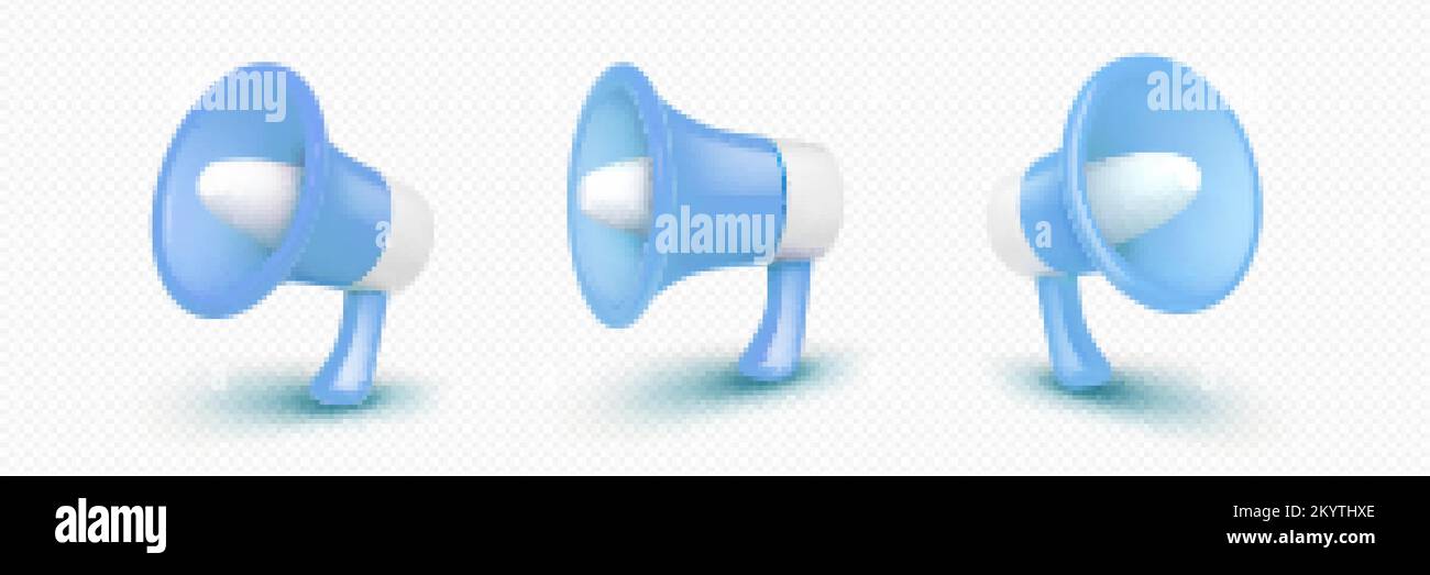 3d megaphone or loudspeaker render elements. Digital concept of ...