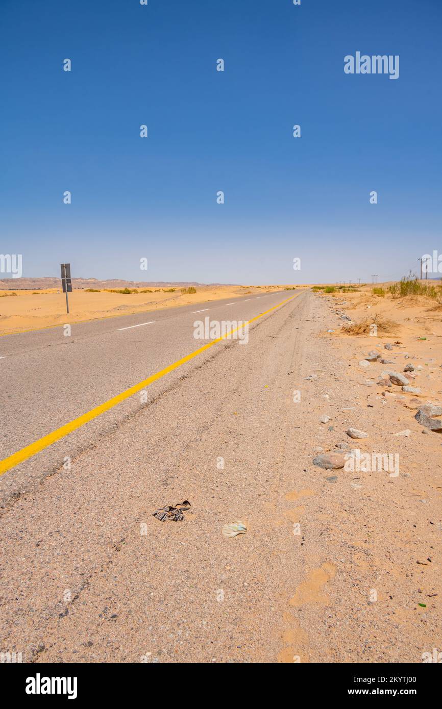 Looking north along route 65 the Jordan valley highway, between Aqaba ...