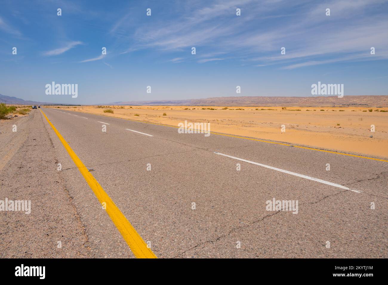 Looking south along route 65 the Jordan valley highway, between Aqaba ...