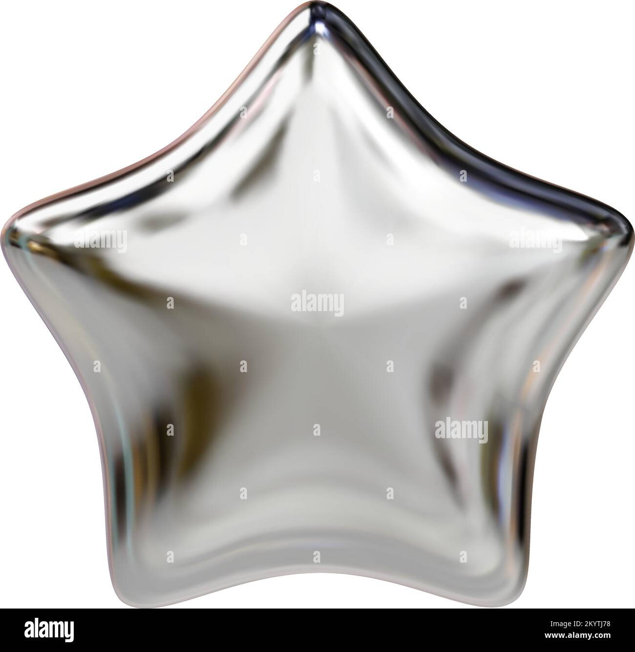 Realistic 3d silver glossy star. Customer rating feedback concept and ...