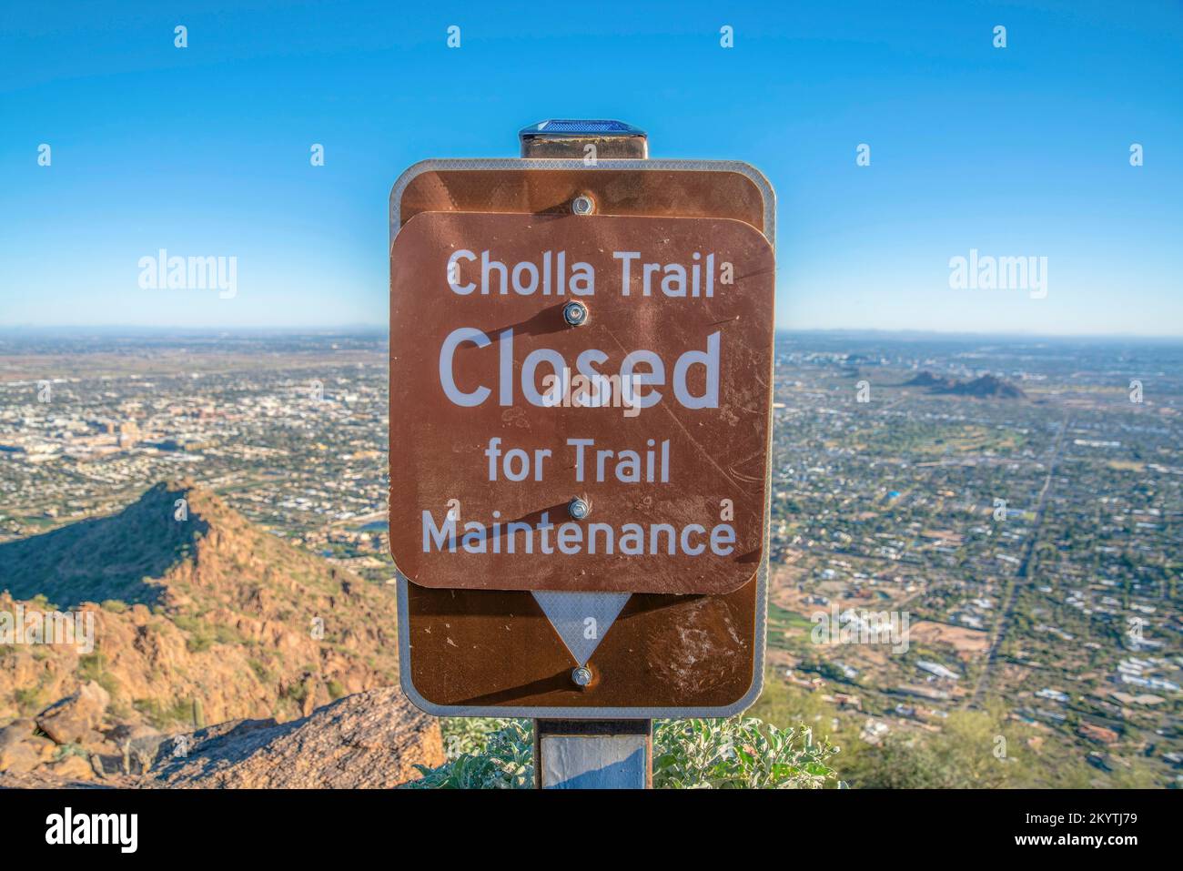 Phoenix, Arizona- Cholla Trail Closed for Trail Maintenance on a ...