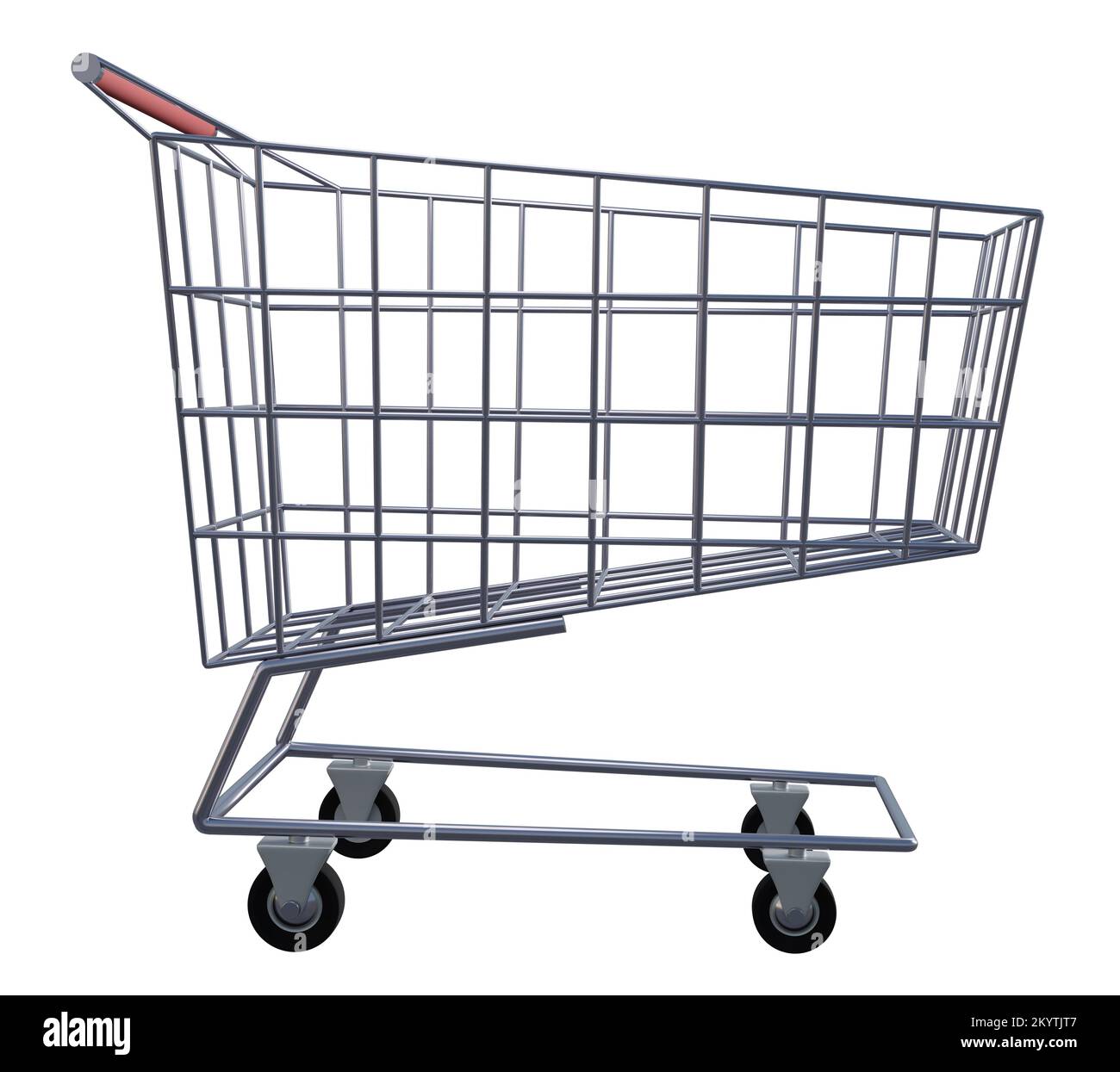 Empty shopping cart in isolated background, 3d rendering. Mockup design ...