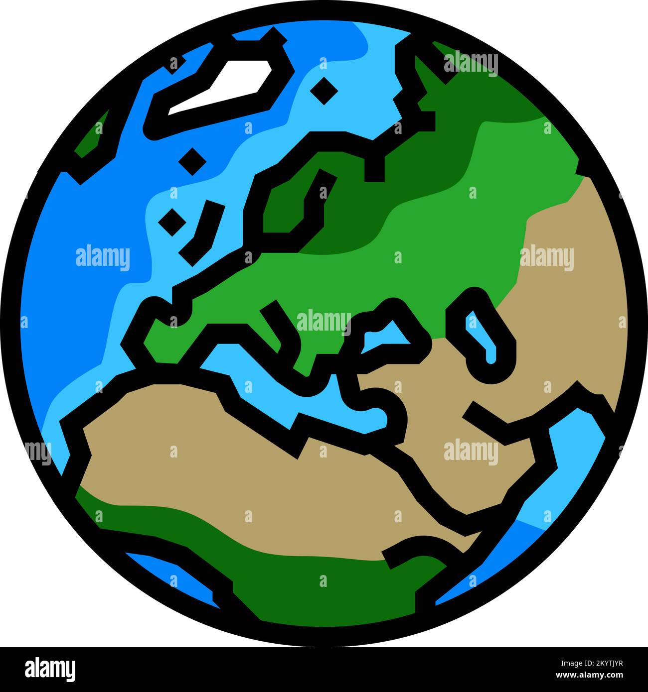 europe earth planet map color icon vector illustration Stock Vector ...
