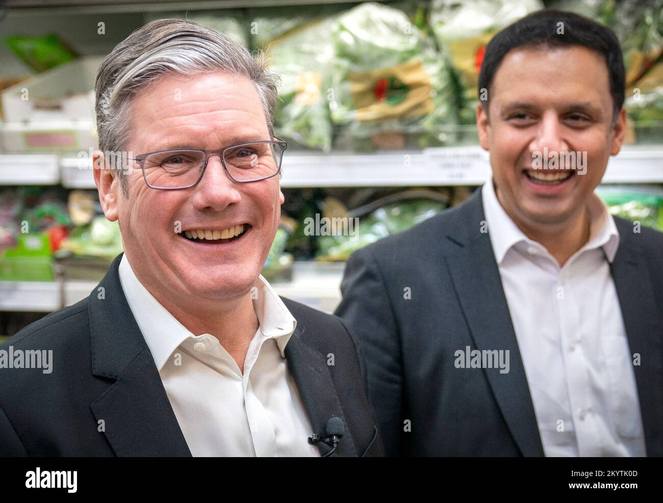 Labour Party leader Sir Keir Starmer (left) and Anas Sarwar, leader of ...