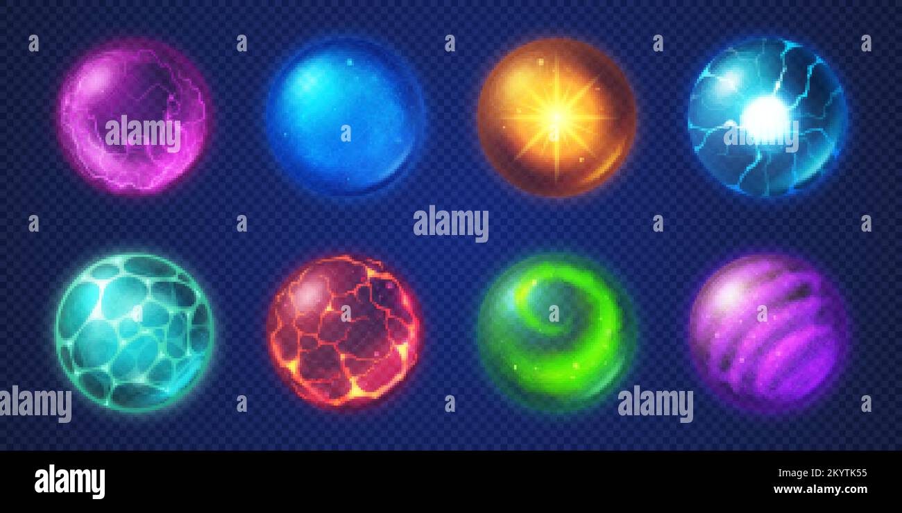 Set of magic crystal balls png isolated on transparent background ...