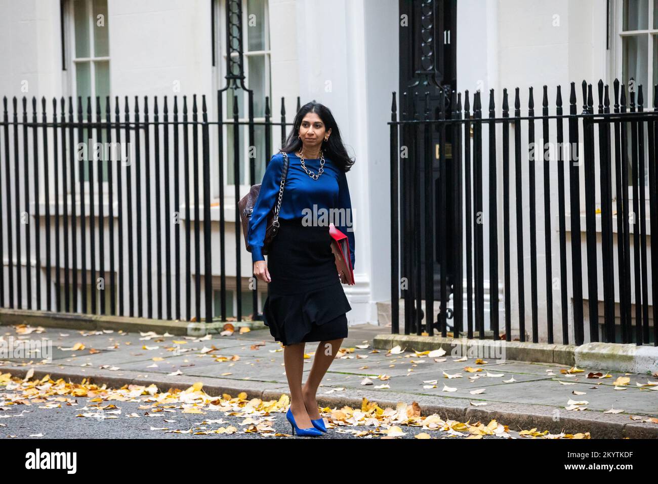 Suella Braverman, Home Secretary, outside number 10 Downing Street in ...