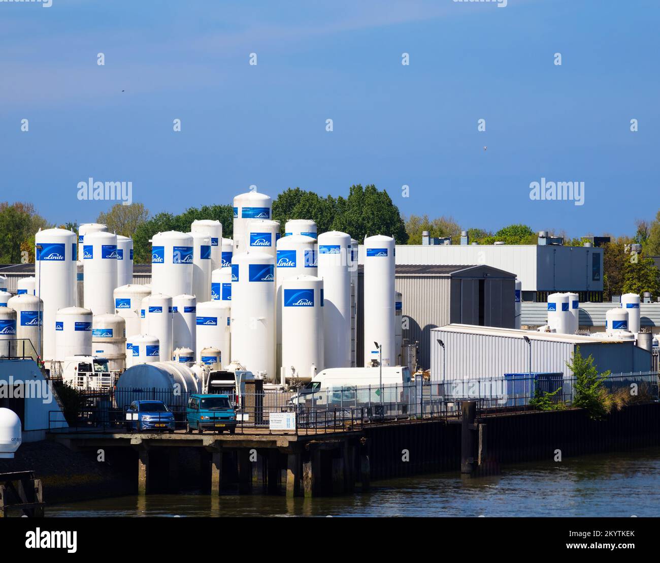 Rotterdam, Netherlands - April 28, 2022: Linde customised CO2 ...