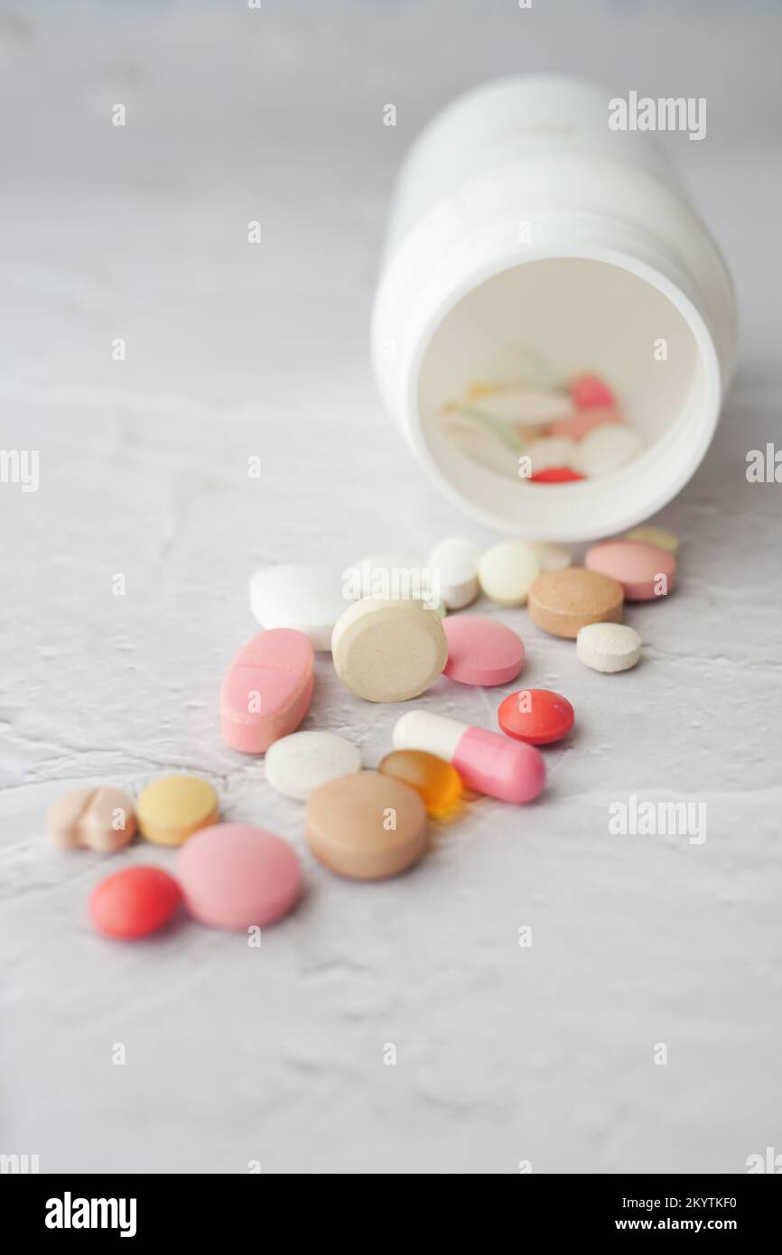 Close up of many colorful pills and capsules Stock Photo - Alamy