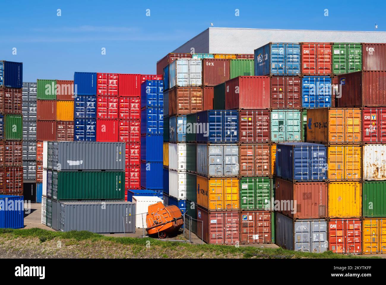 Rotterdam, Netherlands - April 28, 2022: Shipping containers for ...