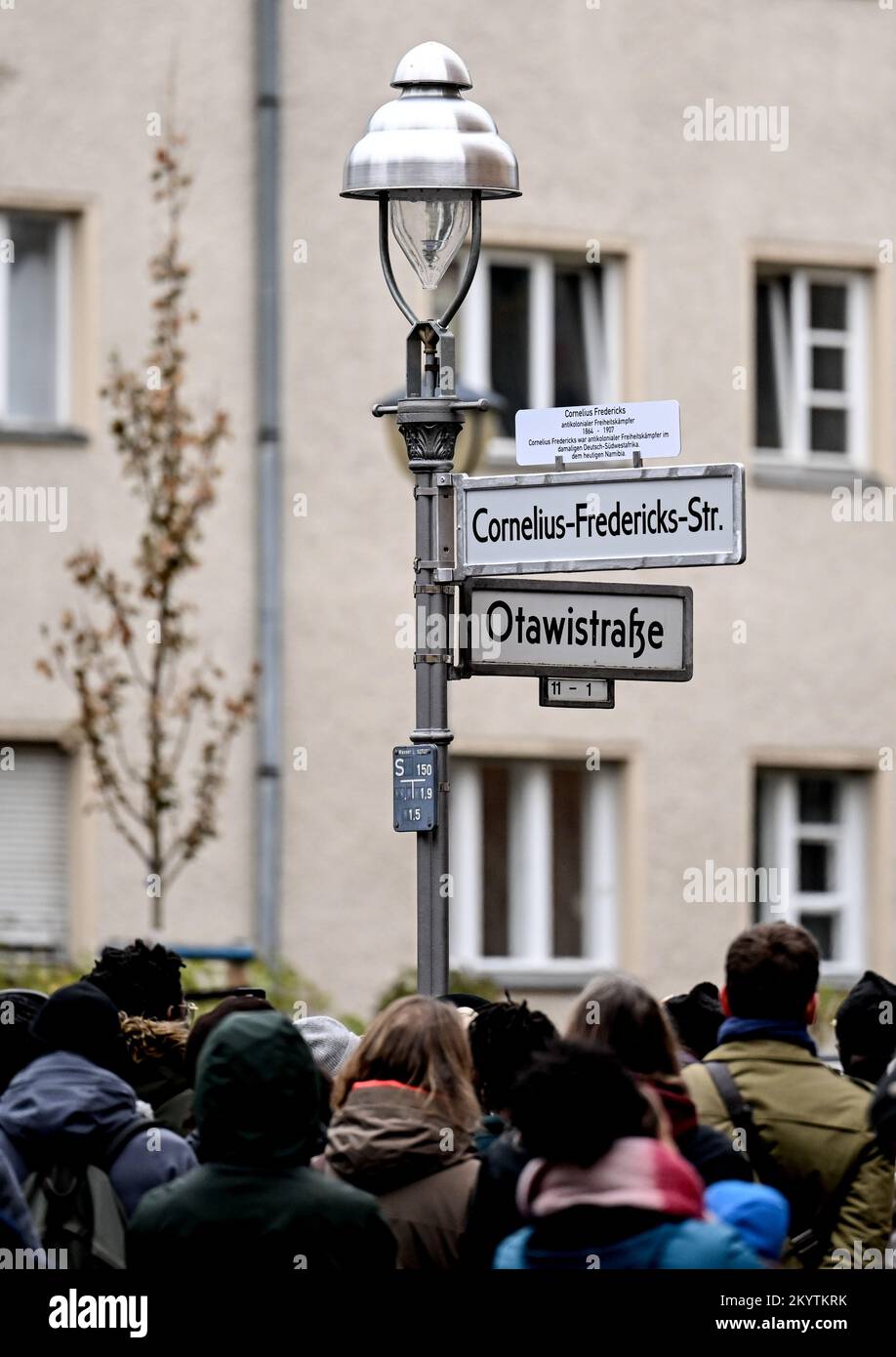Berlin, Germany. 02nd Dec, 2022. Crowd at the street renaming ceremony ...