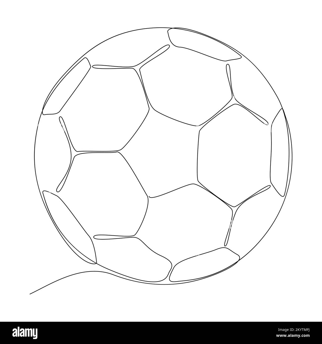 One continuous line of football ball. Thin Line Illustration vector ...