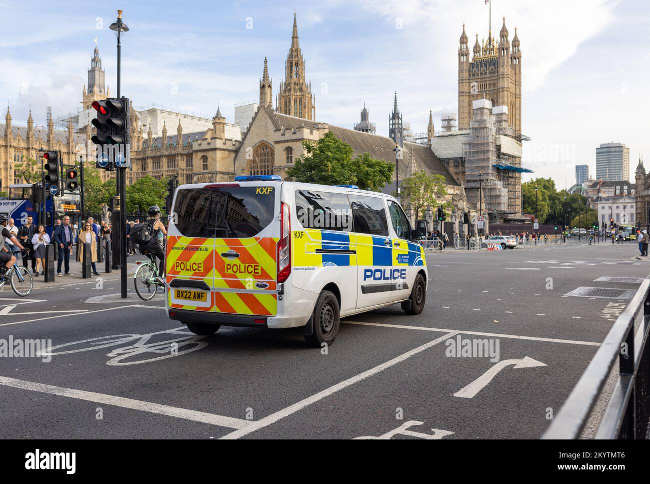 London, UK - September 11 2022 - A view of a police van in London city ...