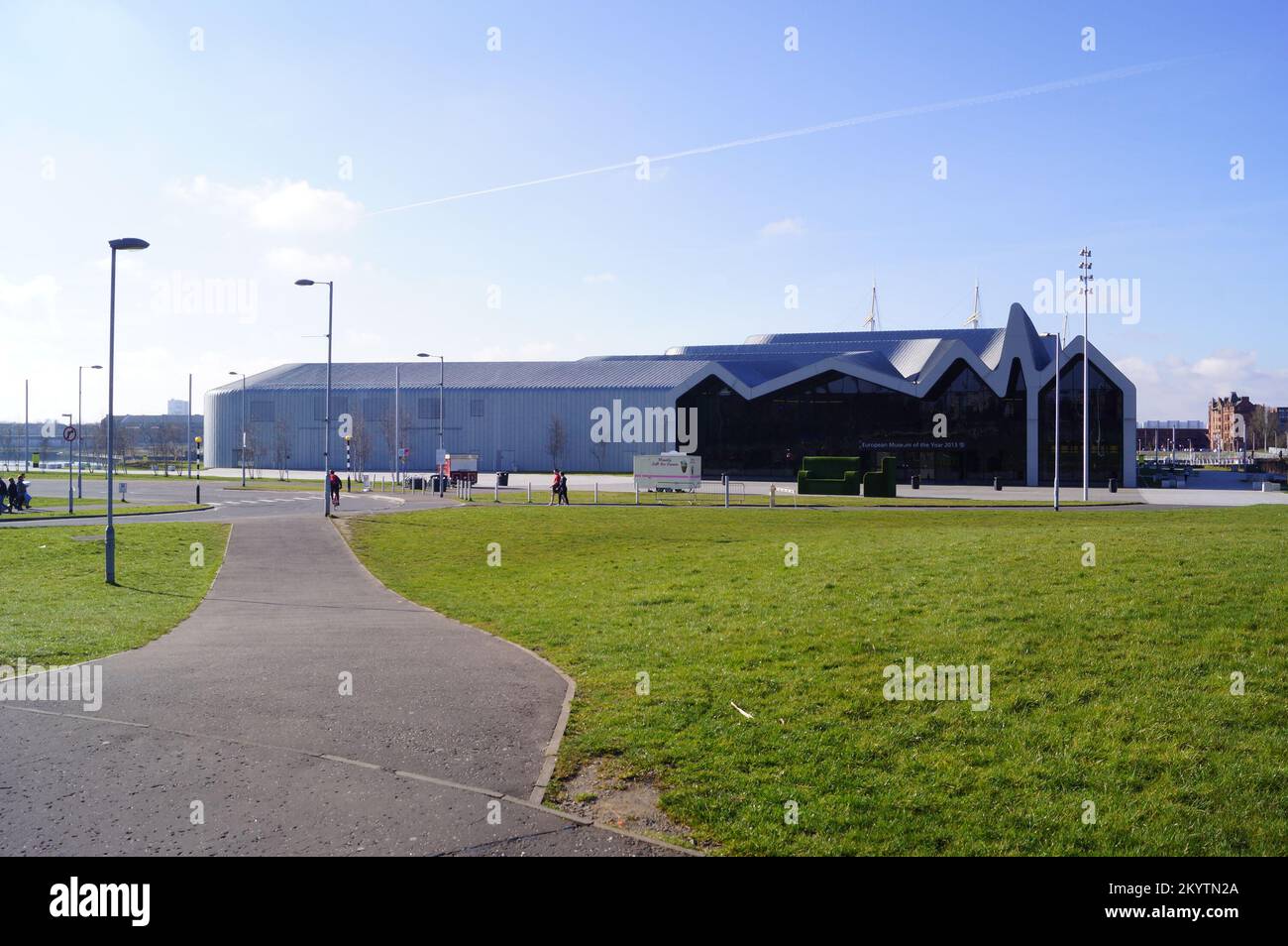 Glasgow, Scotland (UK): panoramic view of the Riverside Museum, housing ...