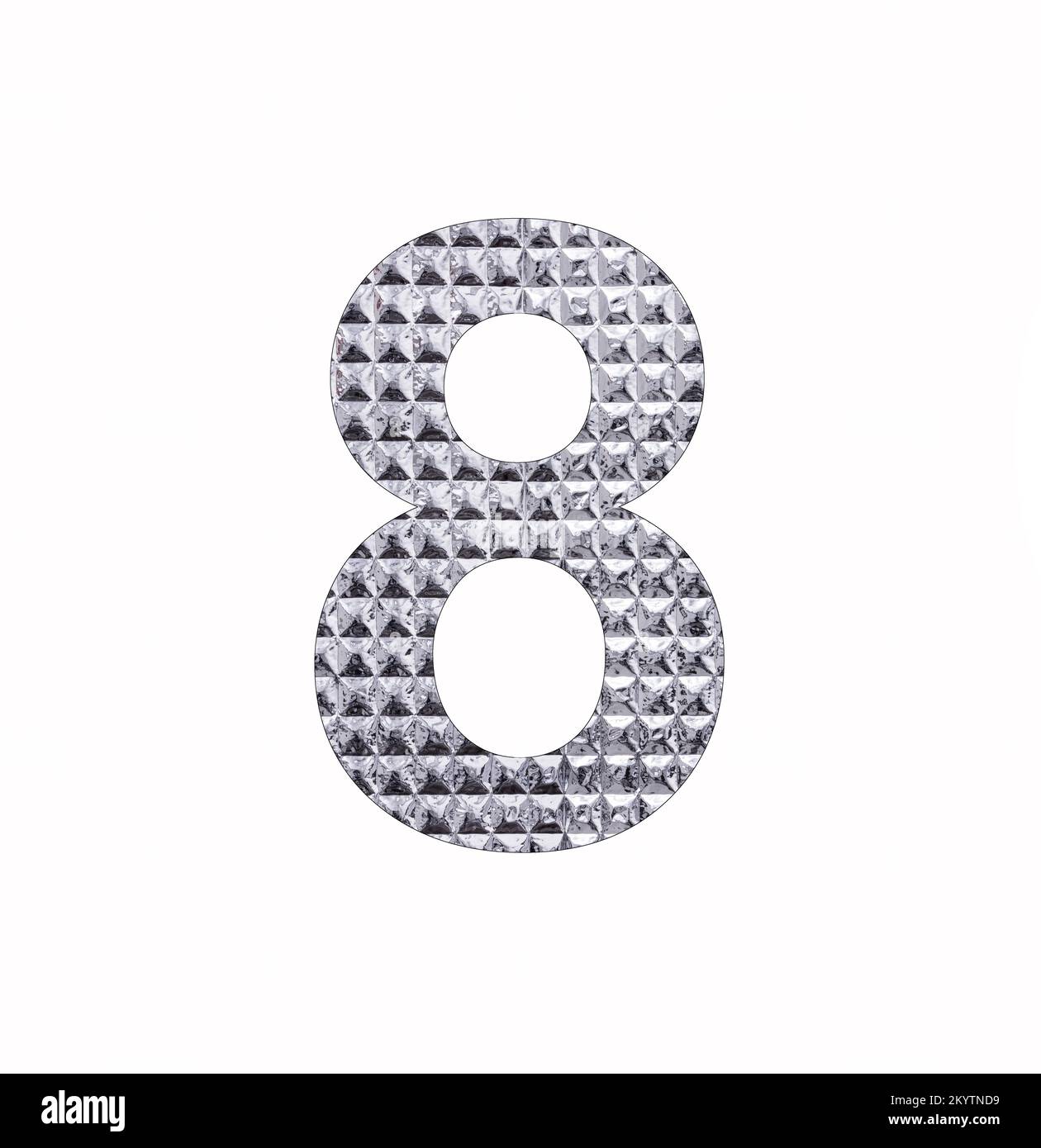 Number eight on textured silver shiny paper Stock Photo - Alamy