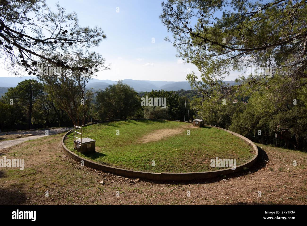 Circular Helipad or Helicopter Landing Area & Surrounding Countryside ...