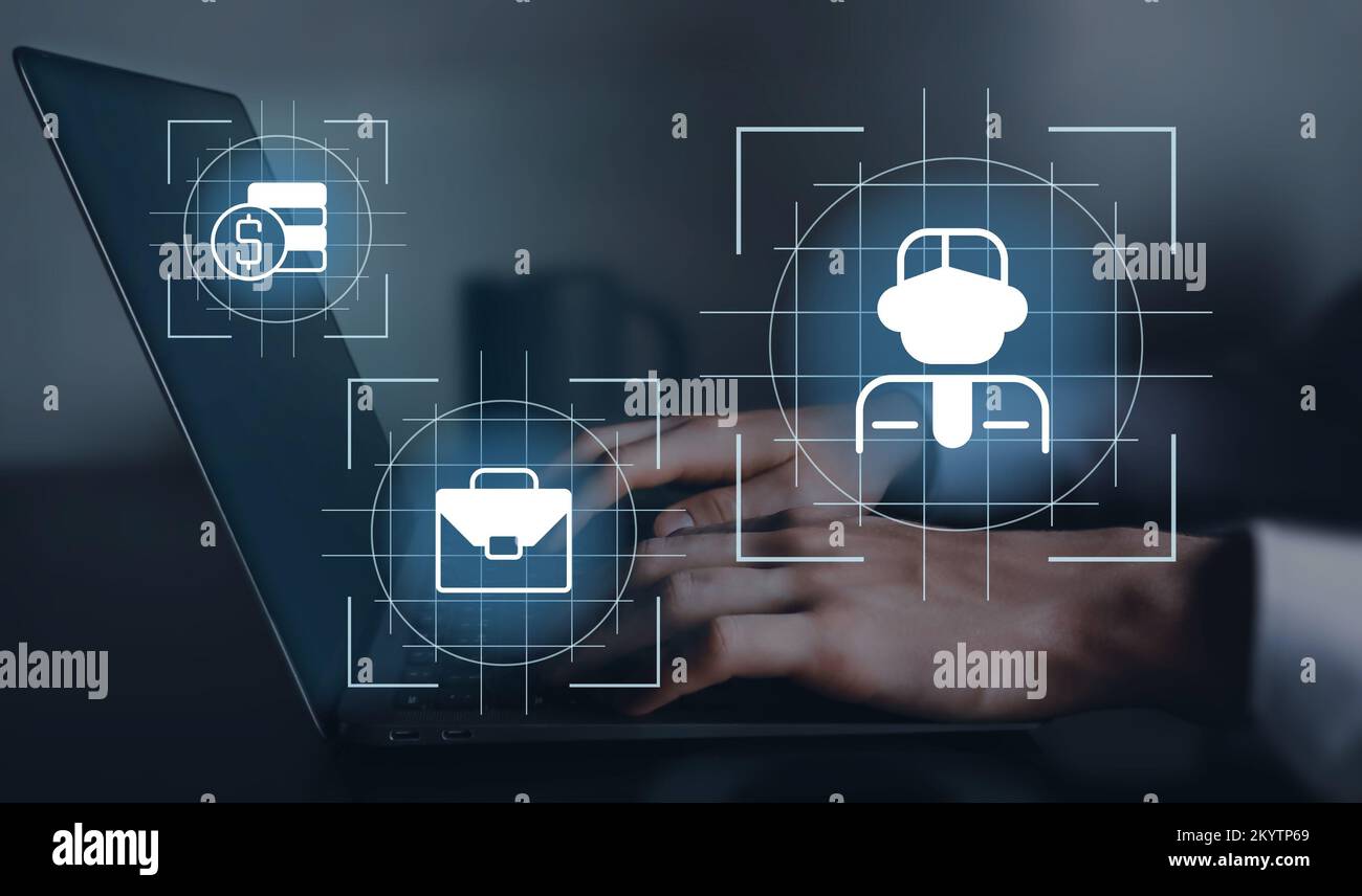 Human icons connected hi-res stock photography and images - Alamy