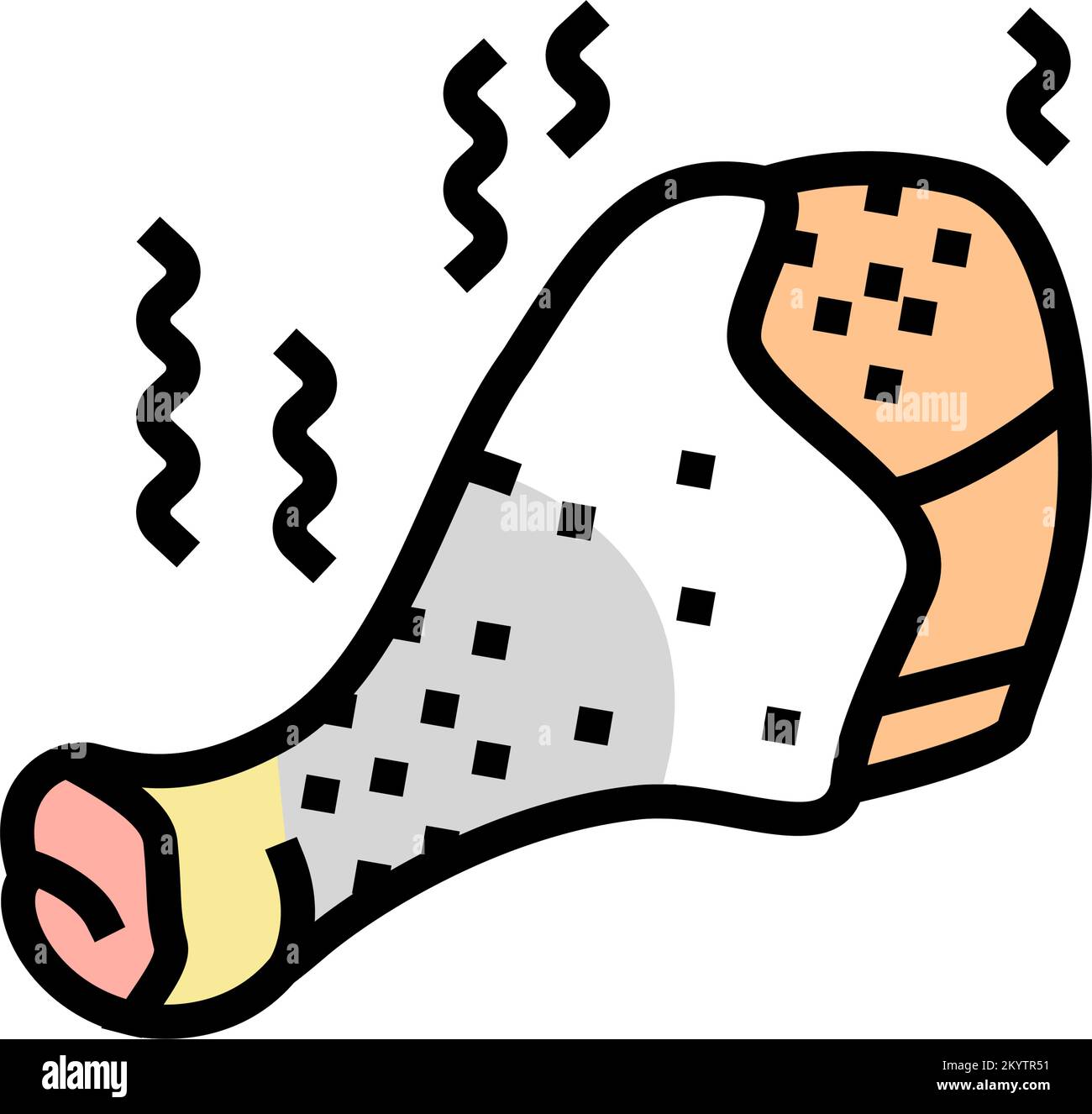 chicken rotten food color icon vector illustration Stock Vector Image ...