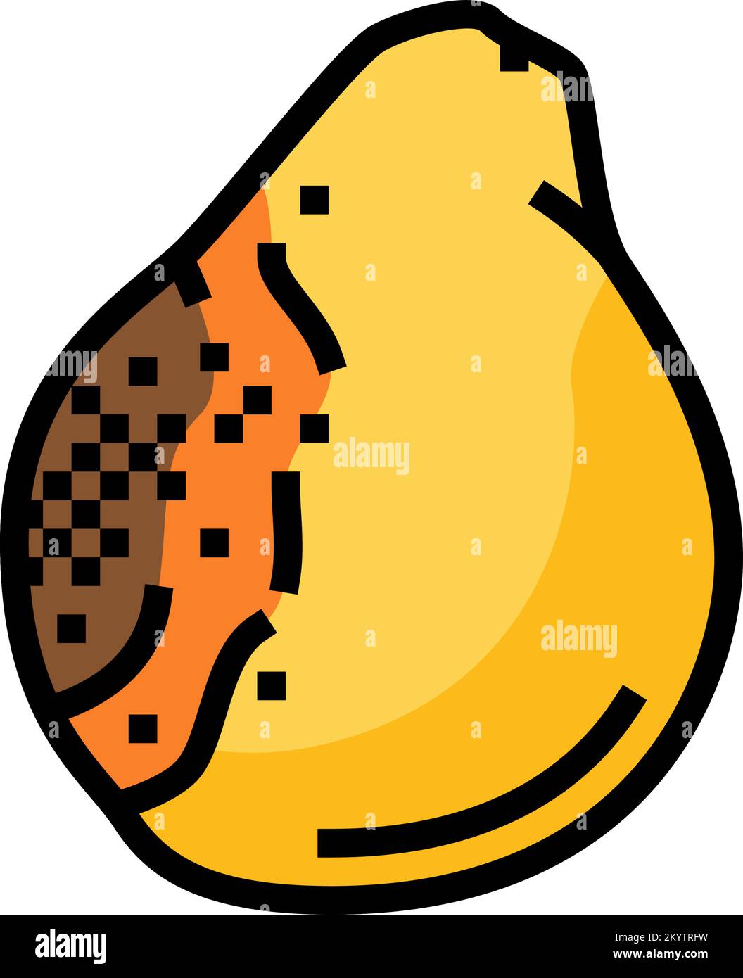 pear rotten food color icon vector illustration Stock Vector Image ...