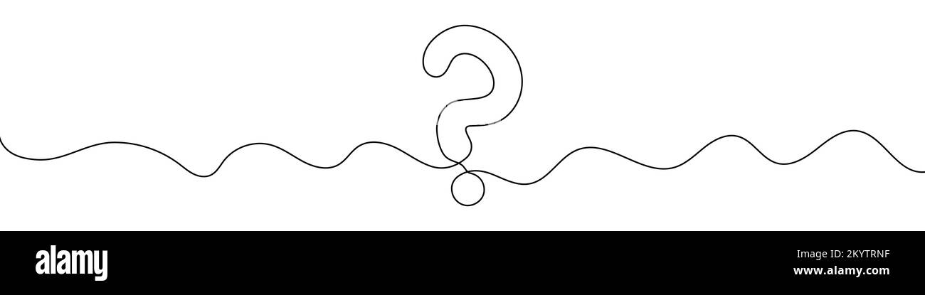Question Mark Linear Background One Continuous Line Drawing Of Question Mark Vector