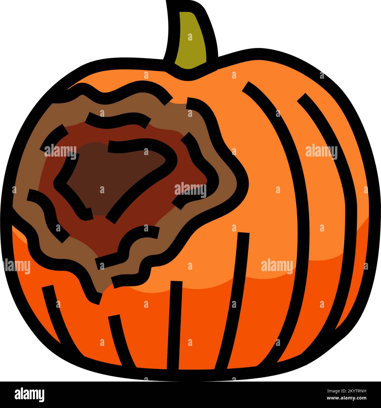 pumpkin rotten food color icon vector illustration Stock Vector Image ...