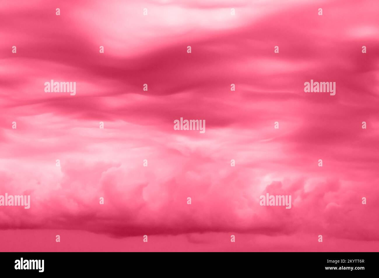 Trendy color of the year 2023. Sky with rain clouds toned in viva ...