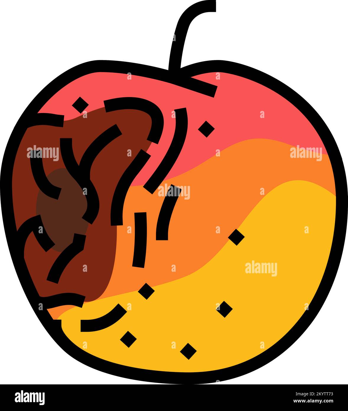 apple rotten food color icon vector illustration Stock Vector Image ...