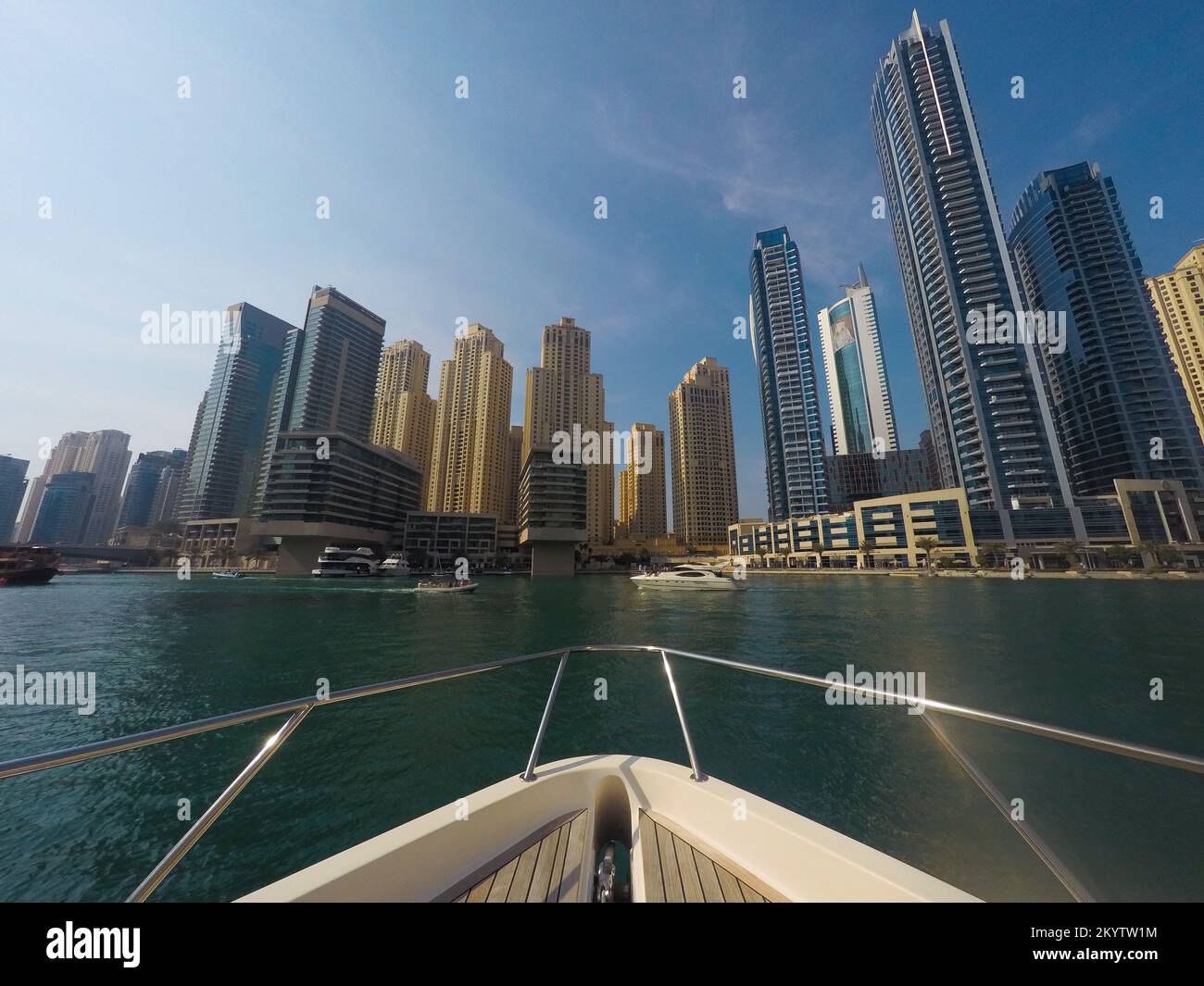 Dubai, United Arab Emirates - sunny day view of Dubai Marina from the ...