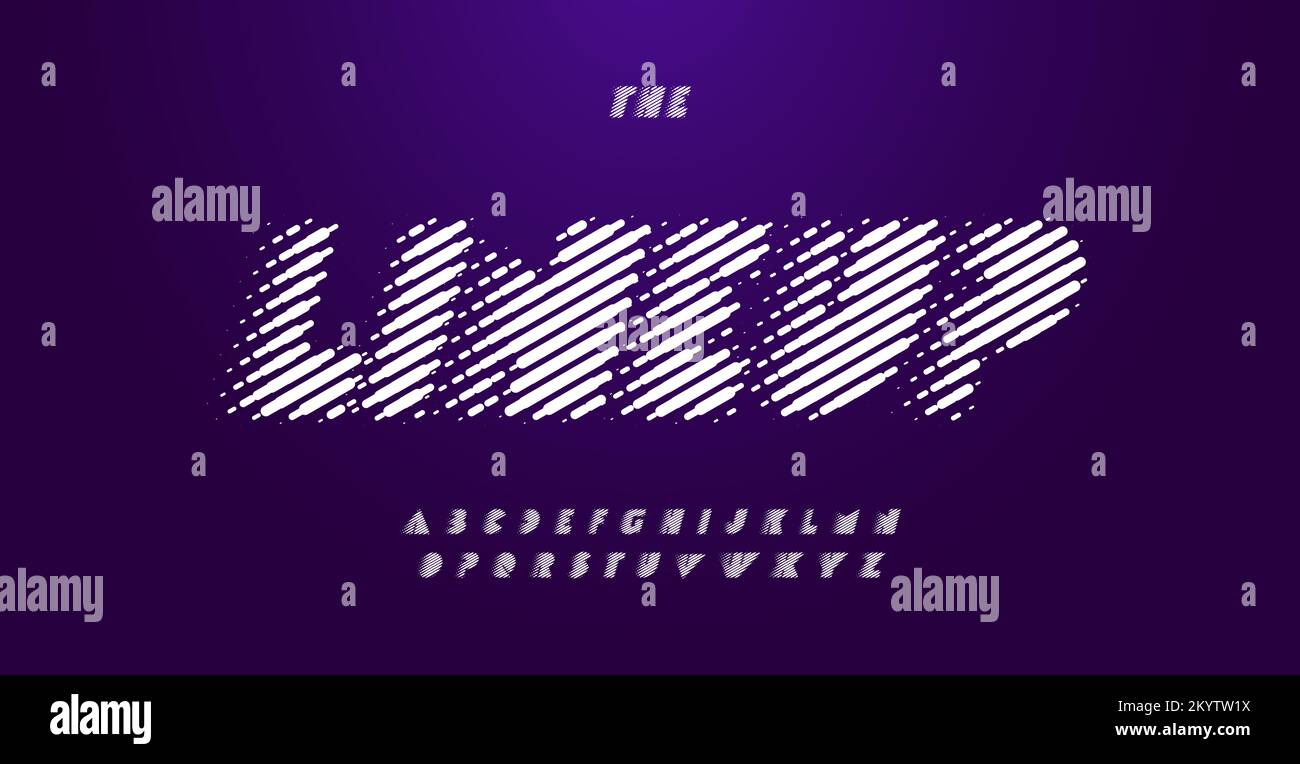 Halftone lines font abstract heavy alphabet letters. Bold typographic ...