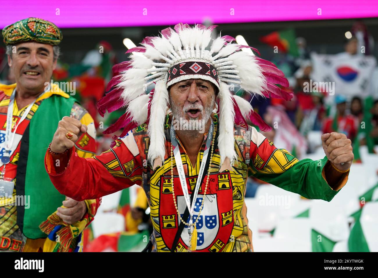 A Portugal fan ahead of the FIFA World Cup Group H match at the ...
