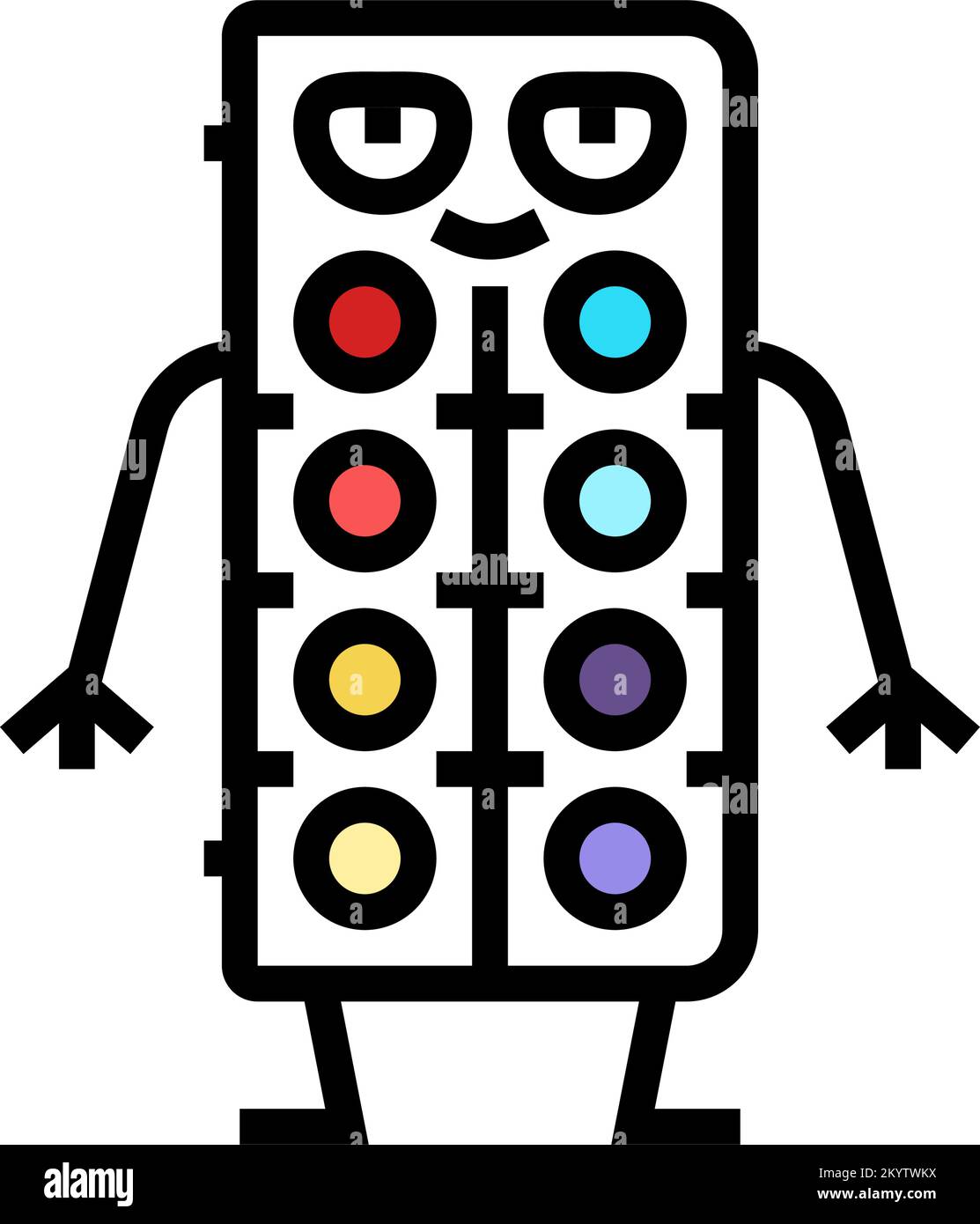 paint watercolor stationery character color icon vector illustration ...