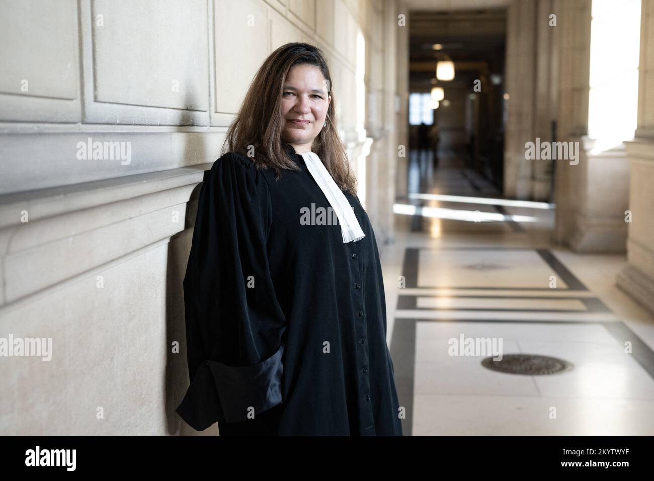 Lawyer Alienor Kamara Cavarroc poses at the courthouse, on November 28 ...