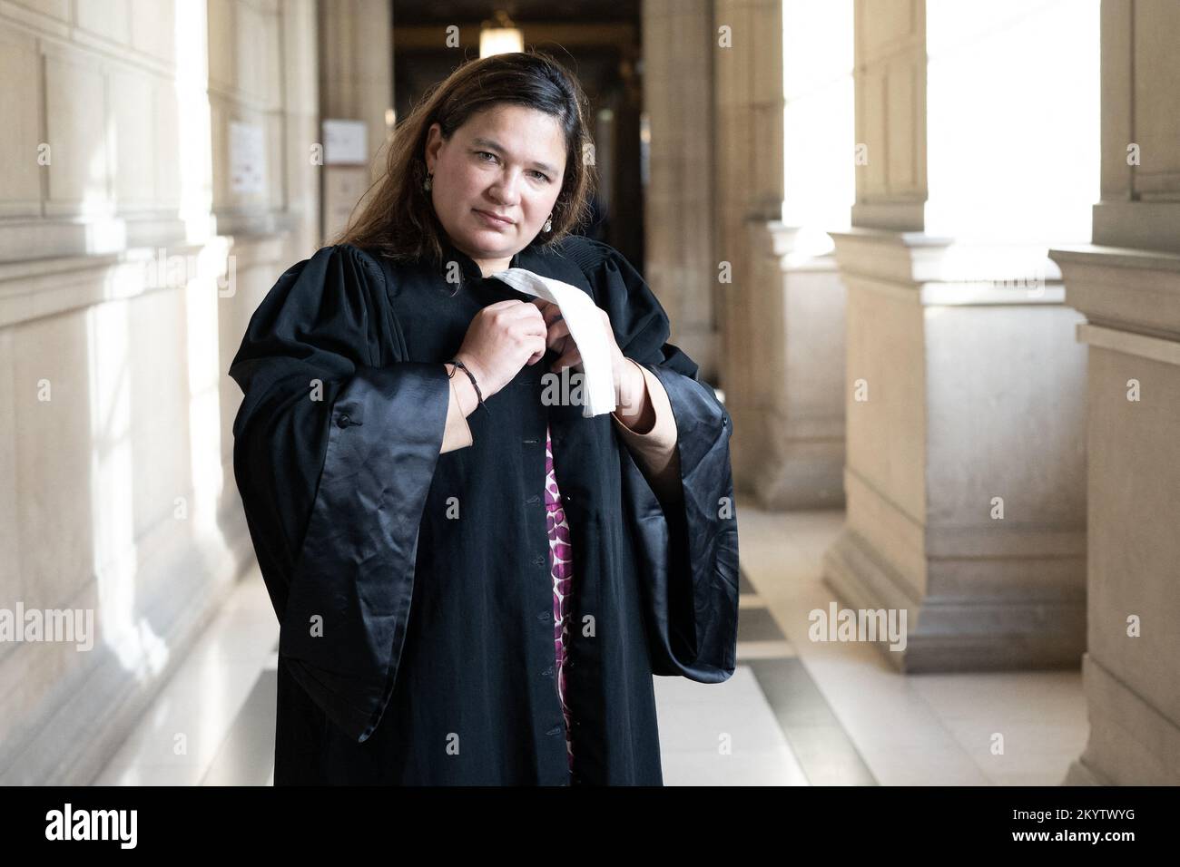 Lawyer Alienor Kamara Cavarroc poses at the courthouse, on November 28 ...