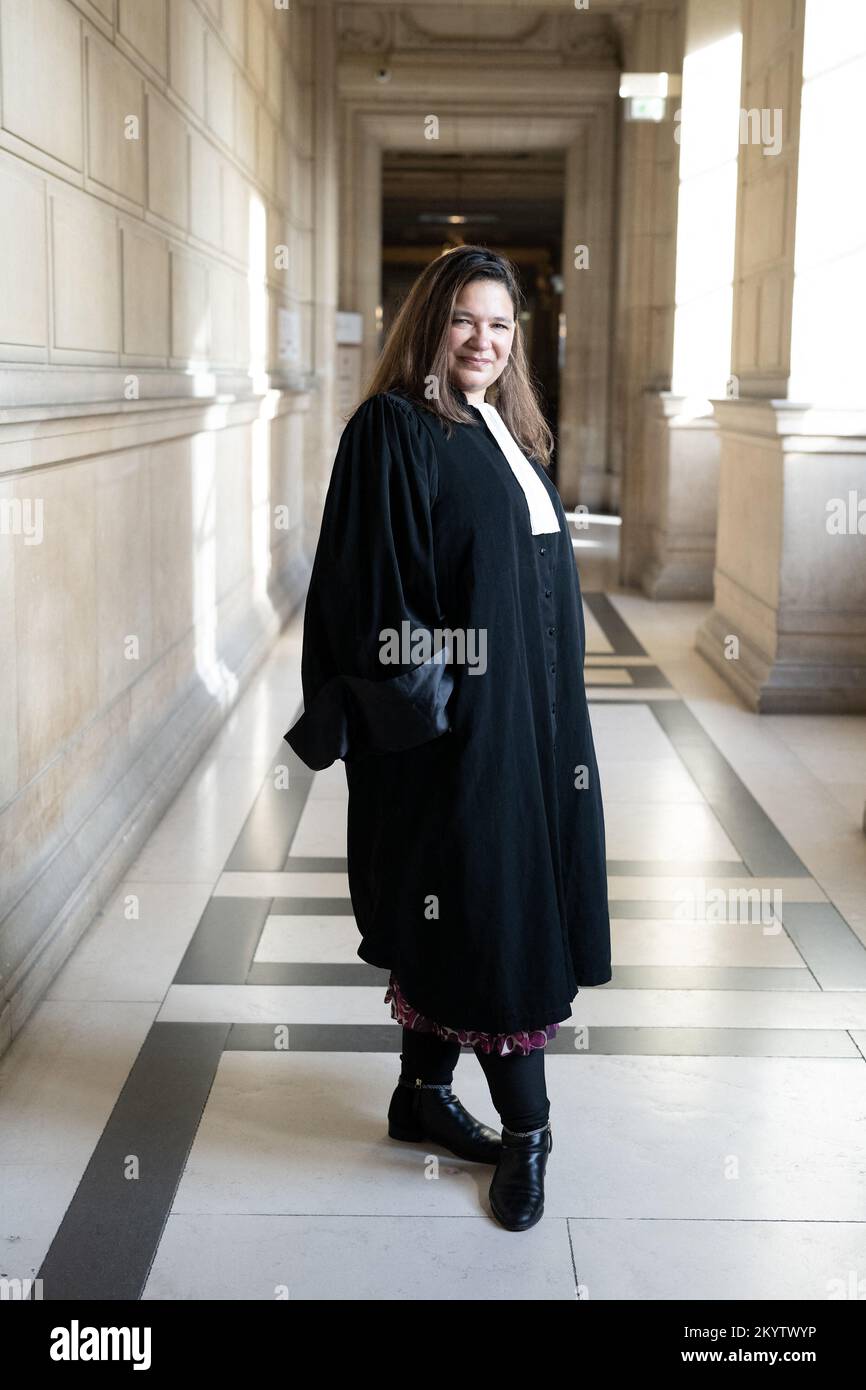 Lawyer Alienor Kamara Cavarroc poses at the courthouse, on November 28 ...