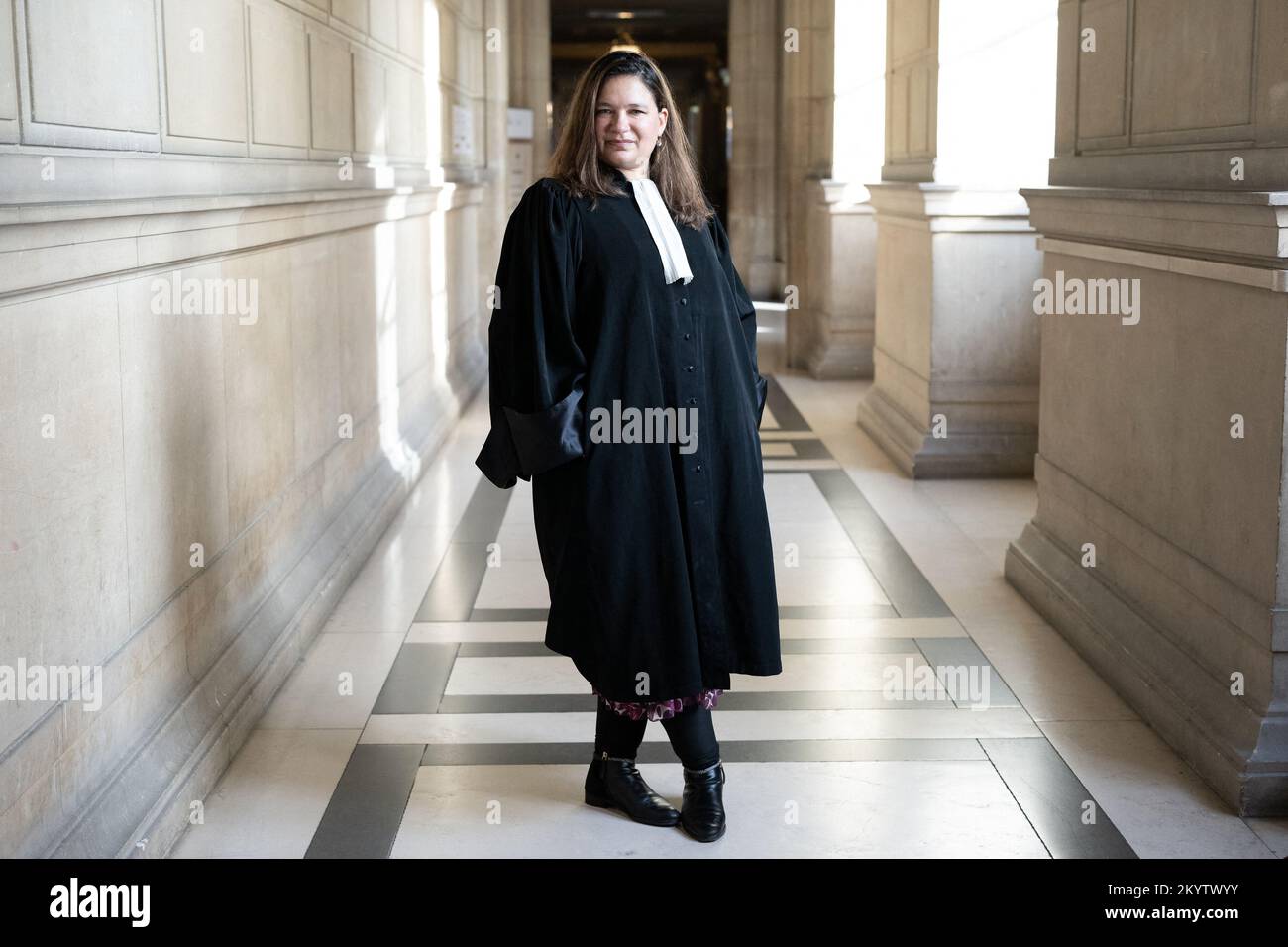 Lawyer Alienor Kamara Cavarroc poses at the courthouse, on November 28 ...