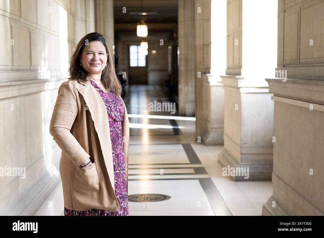 Lawyer Alienor Kamara Cavarroc poses at the courthouse, on November 28 ...