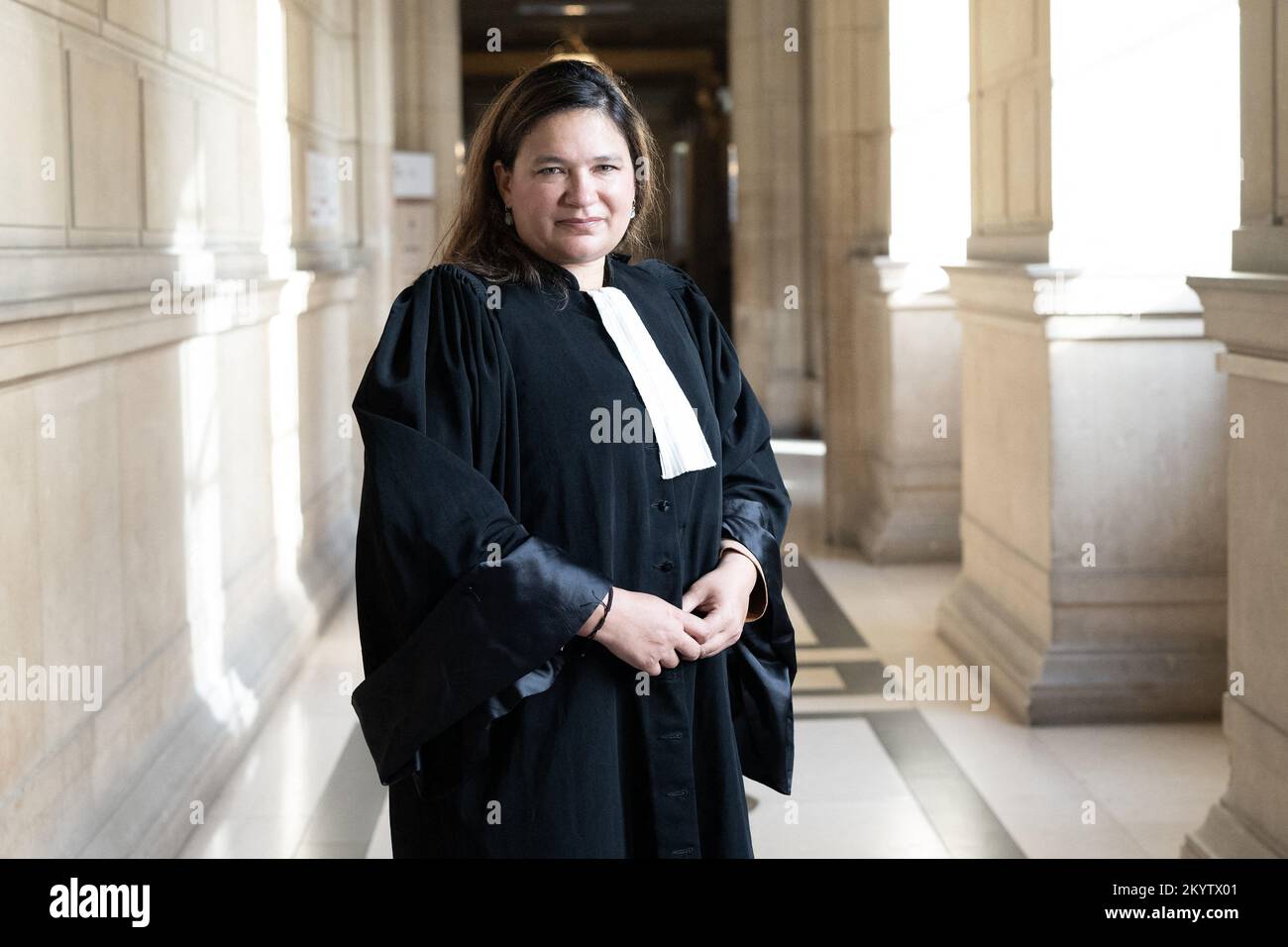 Lawyer Alienor Kamara Cavarroc poses at the courthouse, on November 28 ...