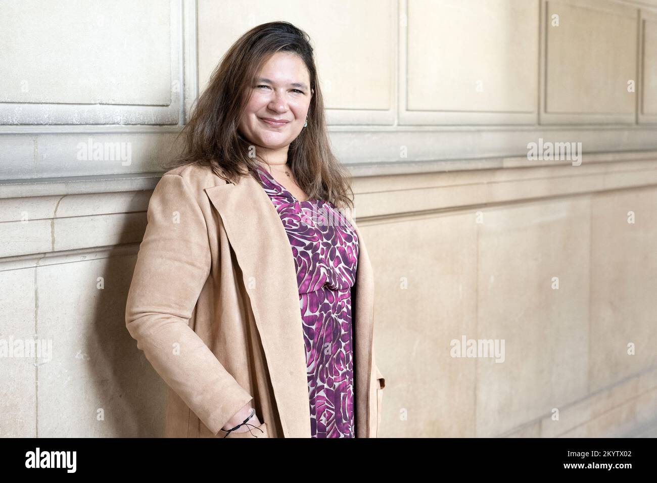 Lawyer Alienor Kamara Cavarroc poses at the courthouse, on November 28 ...