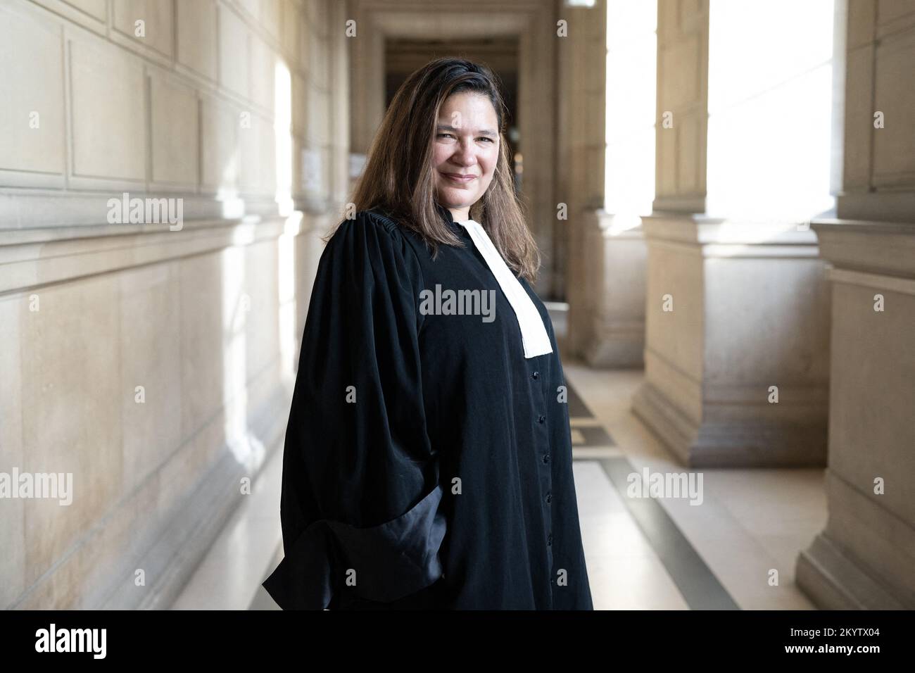 Lawyer Alienor Kamara Cavarroc poses at the courthouse, on November 28 ...