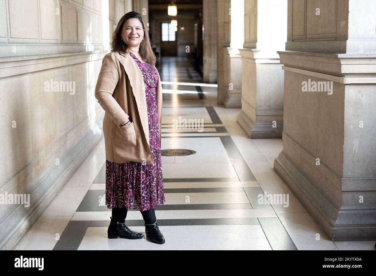 Lawyer Alienor Kamara Cavarroc poses at the courthouse, on November 28 ...