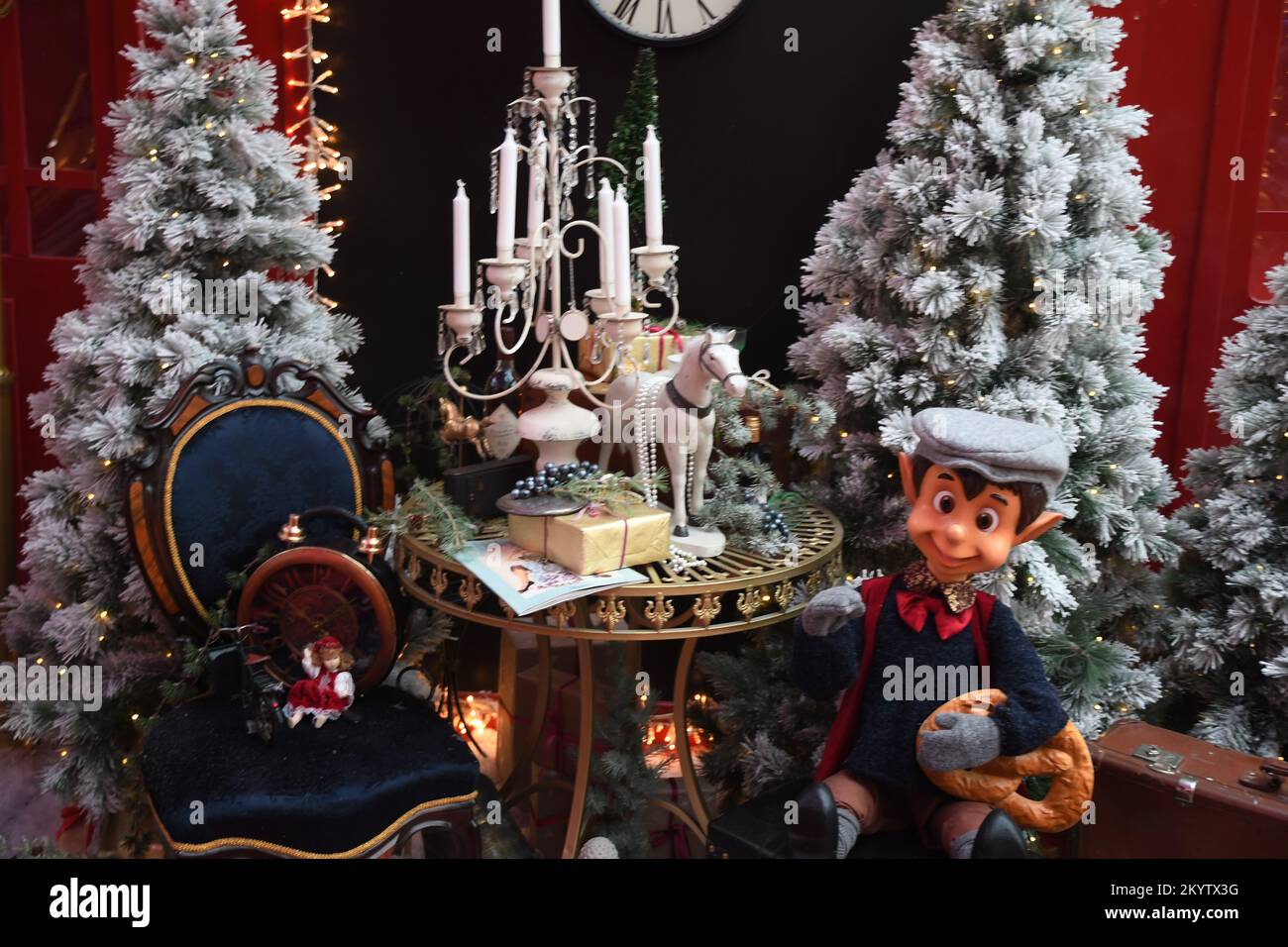 Copenhagen/Denmark/02.December 2022/ Decorated christmas trees and ...