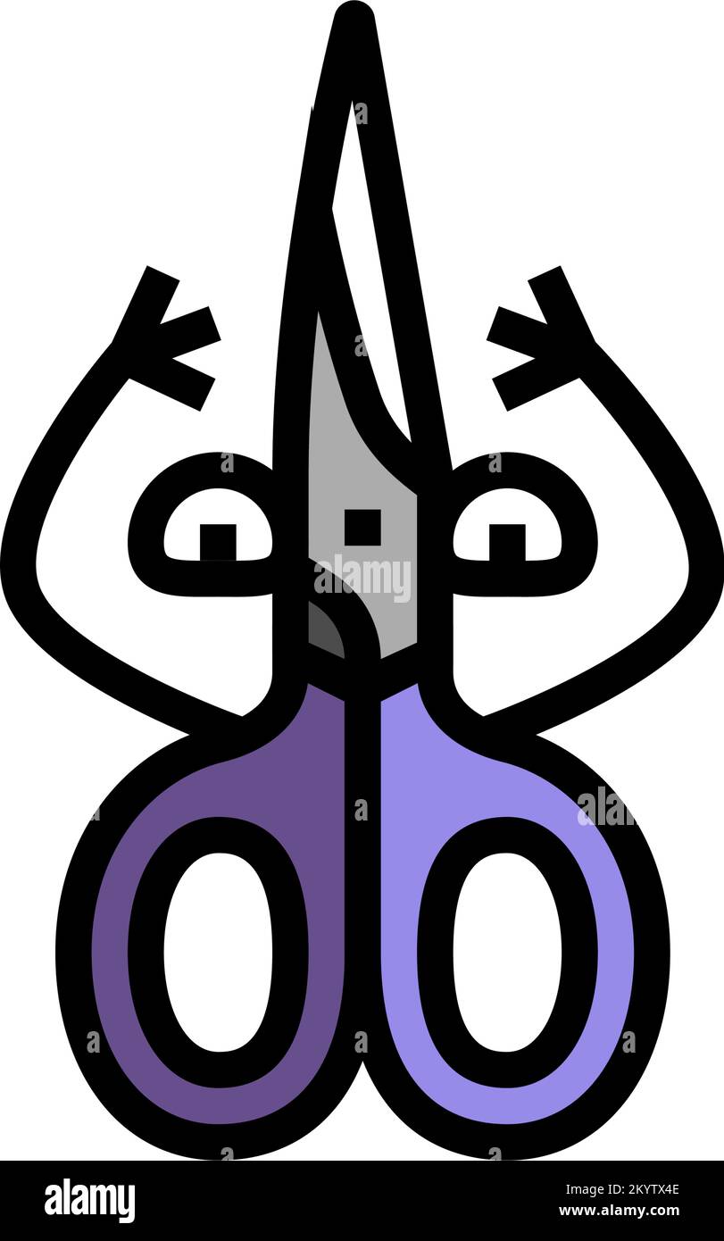 scissors school character color icon vector illustration Stock Vector ...