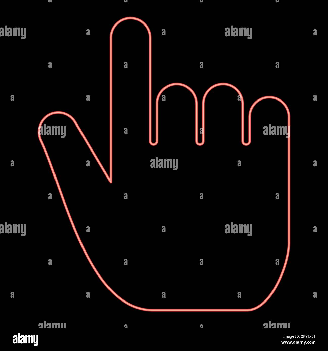 Neon hand point select declare index finger forefinger for click ...