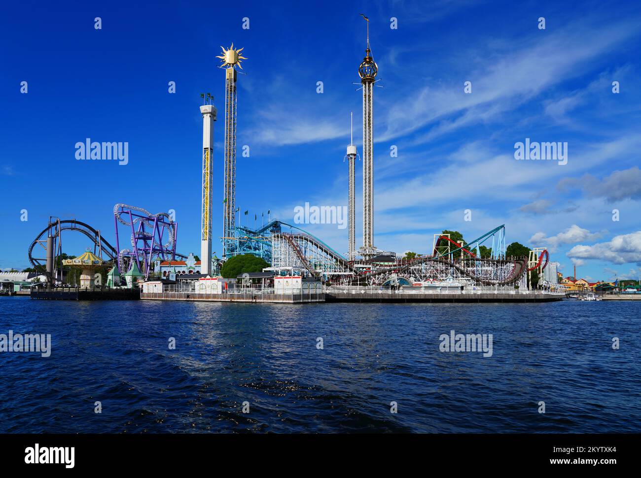 STOCKHOLM, SWEDEN -30 MAY 2022- View of the Grona Lund (Gronan), a ...