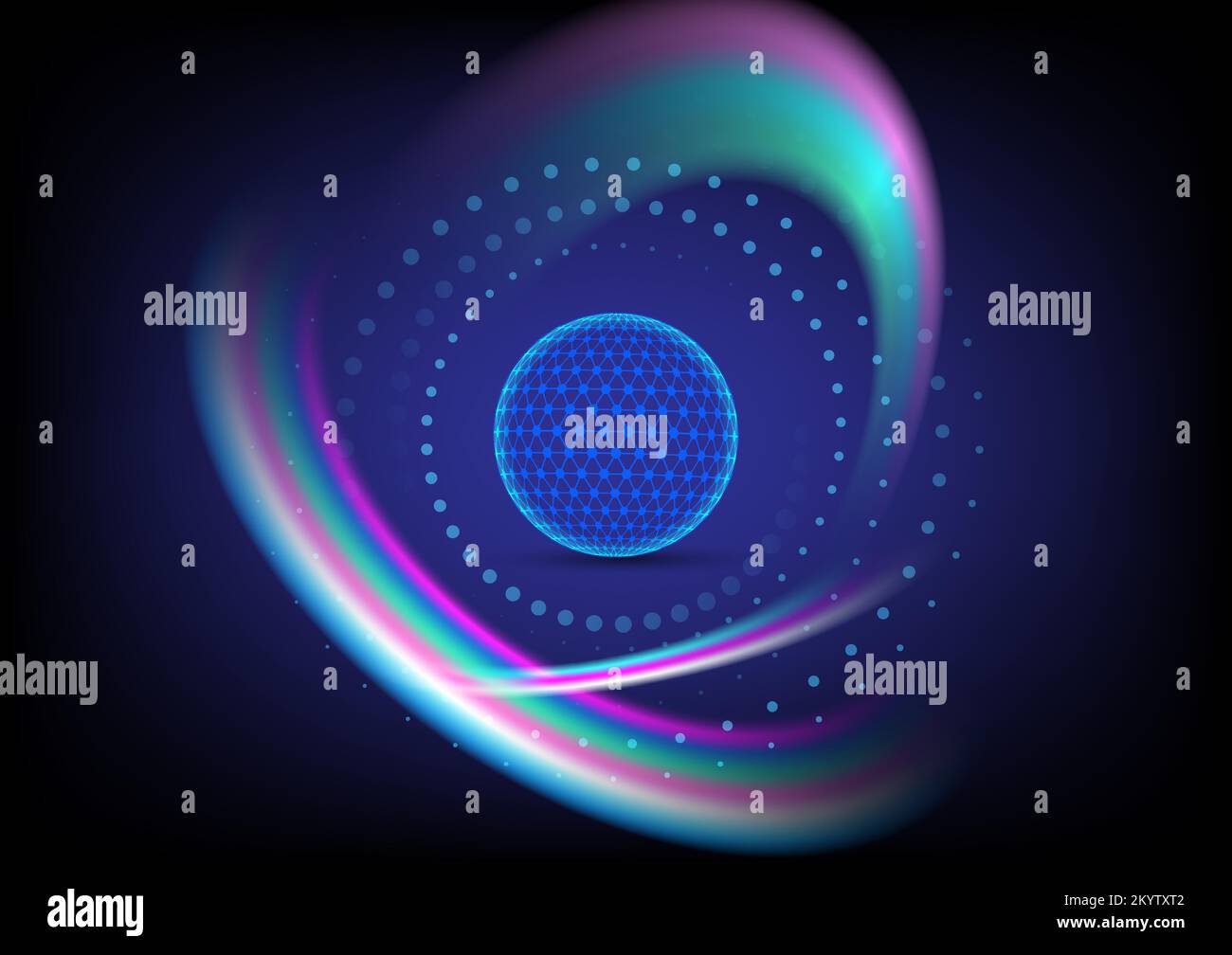 Abstract sphere design and gradient ring technology background. Vector ...