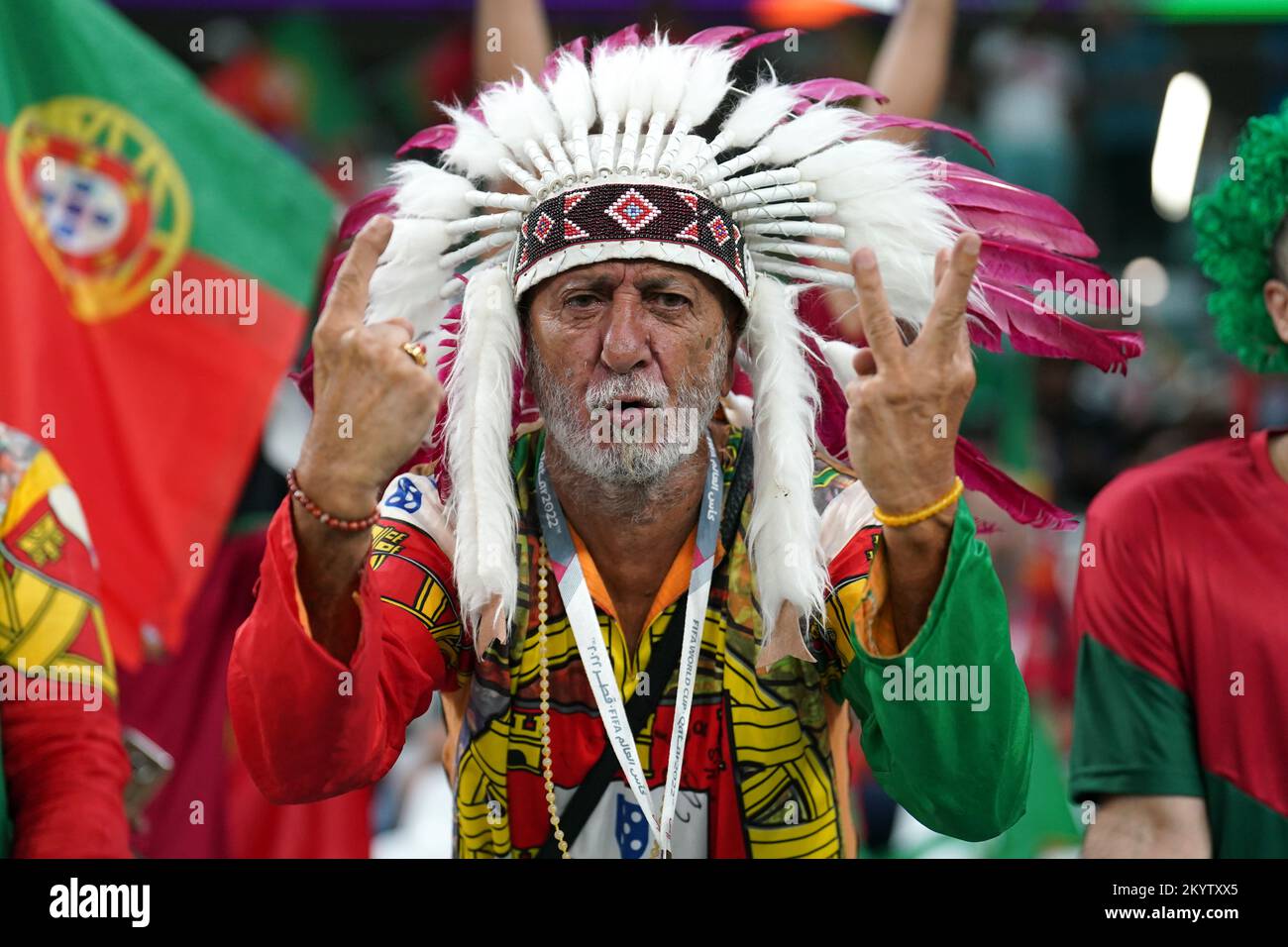 A Portugal fan ahead of the FIFA World Cup Group H match at the ...