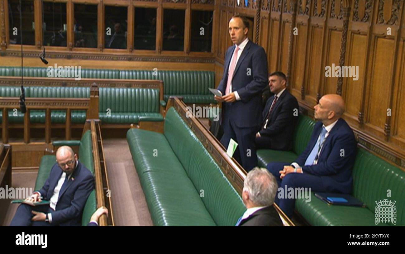 Matt Hancock Returns To The Houses Of Parliament In London For First