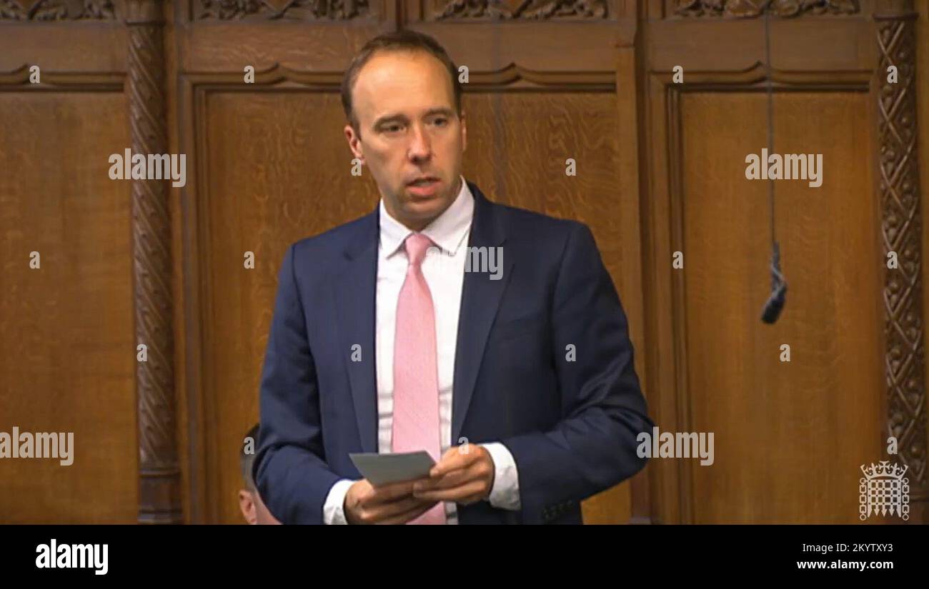 Matt Hancock Returns To The Houses Of Parliament In London For First