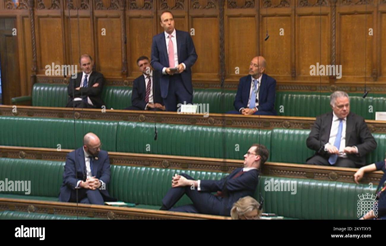 Matt Hancock returns to the Houses of Parliament in London, for first ... Matt Hancock returns to the Houses of Parliament in London, for first ...