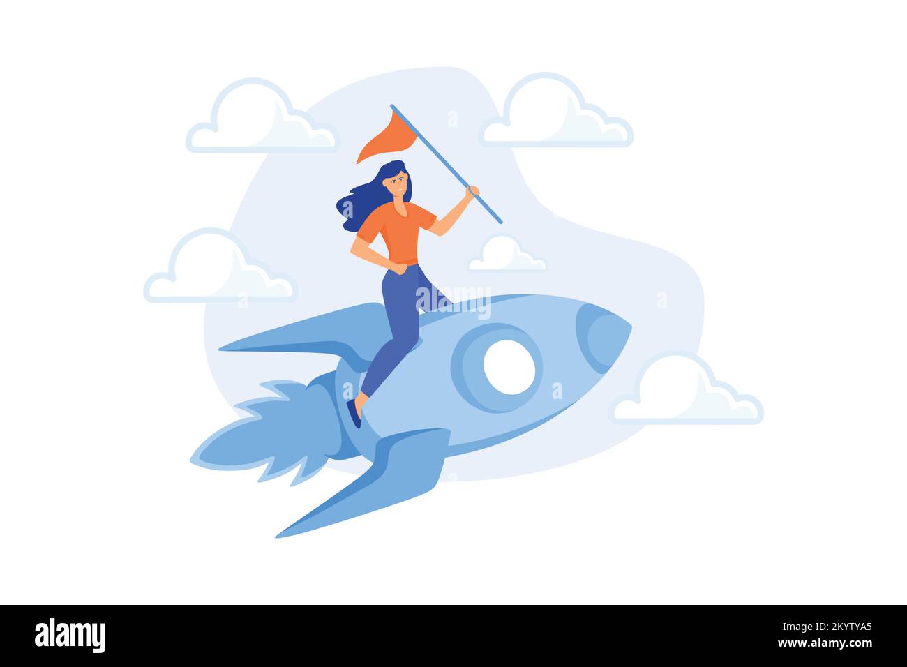 Woman sitting on rocket Stock Vector Images - Alamy
