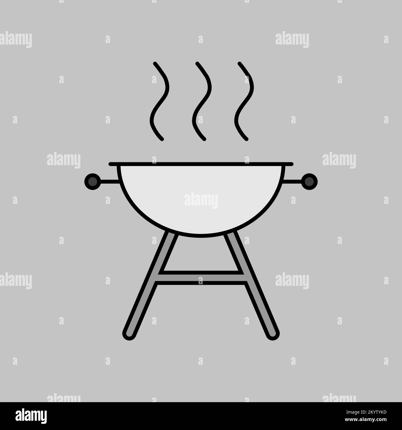 Grill BBQ cookout vector grayscale icon. Graph symbol for cooking web ...